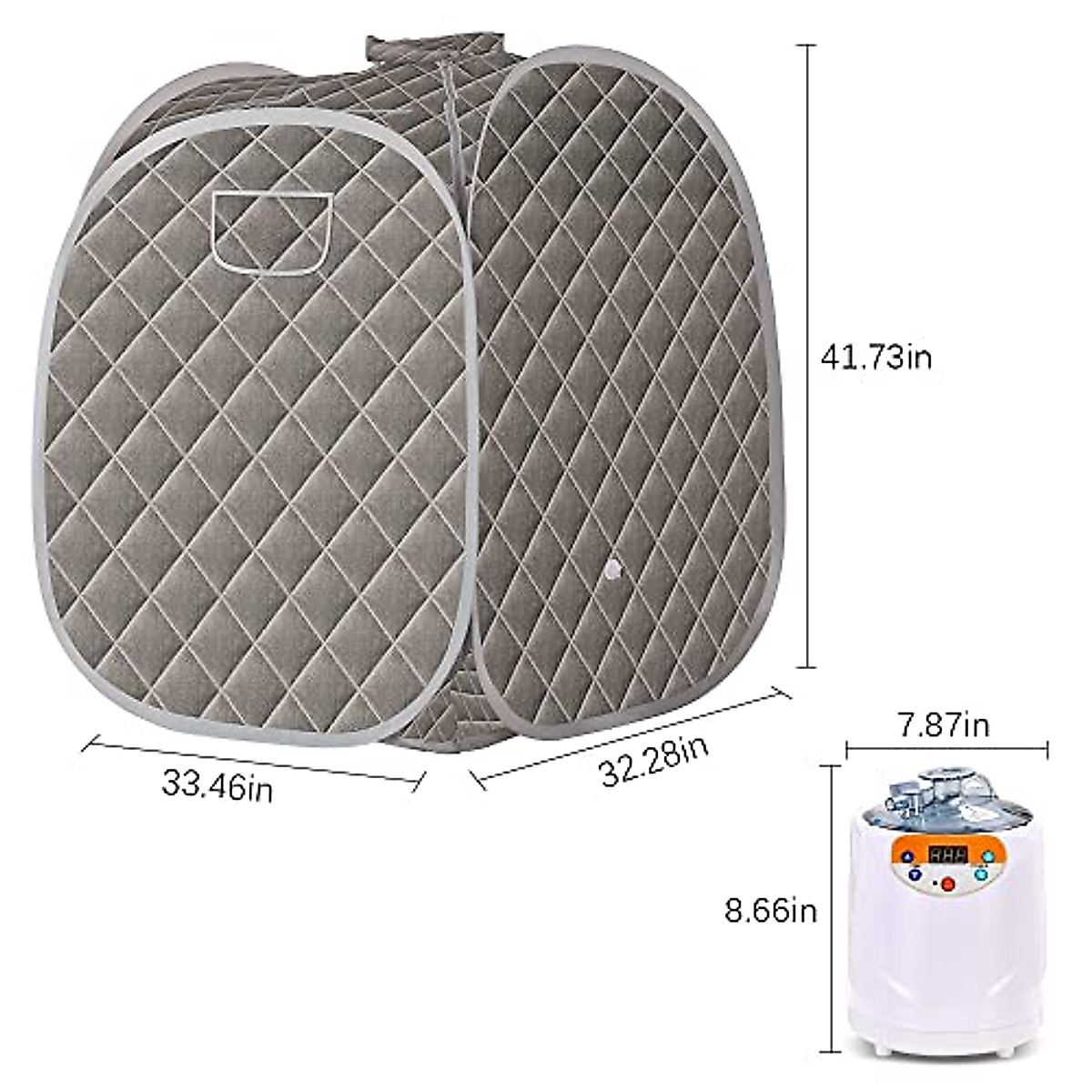 ZONEMEL Portable Steam Sauna for Home Full Body ​Sauna Spa, Relaxation, Personal Sauna with 3L 1000 Watt Steam Generator, 9 Temperature Levels, Remote Control-Dark Grey