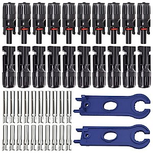 Goupchn 10 Pairs Solar Connectors Male Female with Dual Spanners, Solar Panel Cable Connectors, IP67 Waterproof Connector 1000V 30A