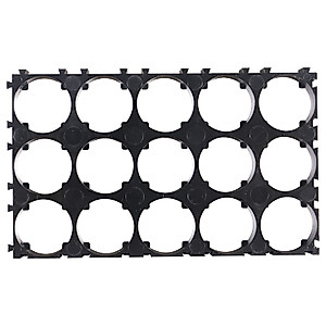 15Pcs 18650 Lithium Battery Cell Holder 3x5 Cell Spacer Bracket Stand Battery Storage Box Protection Board Cylindrical Battery Pack Safety Anti Vibration Plastic Case Box for DIY Fixed 18650 Battery