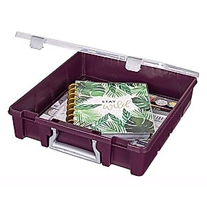 AB Designs 6955ABDP Super Satchel 1-Compartment Open Core, Stackable Home Storage Organization Container, Plum