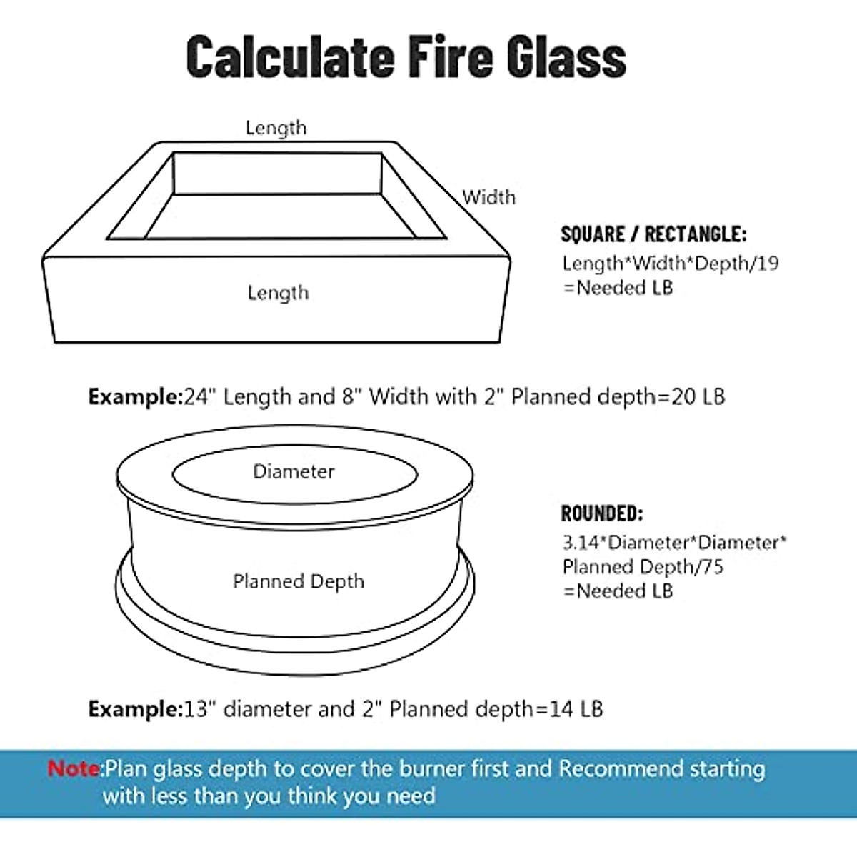 Unidanho 20Pounds Fire Glass Beads for Propane Fire Pit, Fireplace and Outdoor Decorative, 3/4 Inch High Luster Fire Pit Glass Rocks