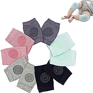 Hidetex Baby Leg Sleeve for Crawling – Infant Kneepads,Elastic Leg Warmers, Anti-Slip Leg Protector for Unisex Baby(5 Pairs) (Model 1)