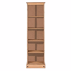 Furniture Dash - Narrow Bookshelf - Corner Shelf - Storage Cabinet - Laundry Room Organization - Shelves - 18.11" W, 7.87" D, 69.29" H - 24.21lb (Antique Brown)