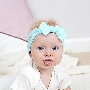 YHXX YLEN 20PCS Baby Girl Headbands with Bows Nylon Hair Bow Elastics Newborn Headbands for Baby Girls Infant Toddlers