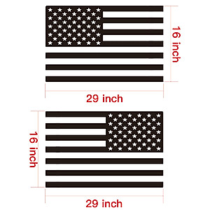 Zhizhong Side Window American Flag Decals for Car SUV Trucks, Universal Matte Black USA Flag Vinyl Sticker Free Installation Tools (A Pair)