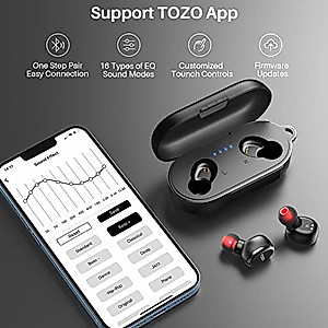 TOZO T10S 2022 Version Bluetooth 5.2 Earbuds True Wireless Stereo Earphones IPX8 Waterproof in Ear Wireless Headphones Built in Mic Headset with Environmental Noise Canceling for Running Sport