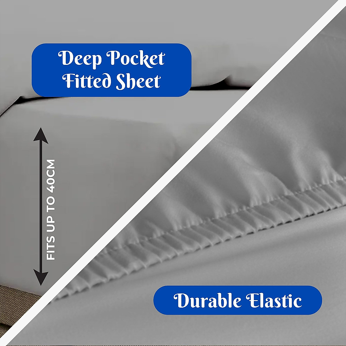 Infinitee Xclusives Premium Grey Queen Sheets Set - 4 Piece Bed Sheets - Soft Brushed Microfiber Fabric - 16 Inches Deep Pockets Sheets Wrinkle Free & Fade Resistant