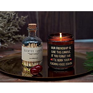 Fufandi Candle Birthday Gifts for Best Friend - Friendship Gifts, Jokes, Christmas, Gag Gifts for Friends, BFF, Coworker - Going Away Gift for Friend Female - Lavender Scented Candles with Keychain