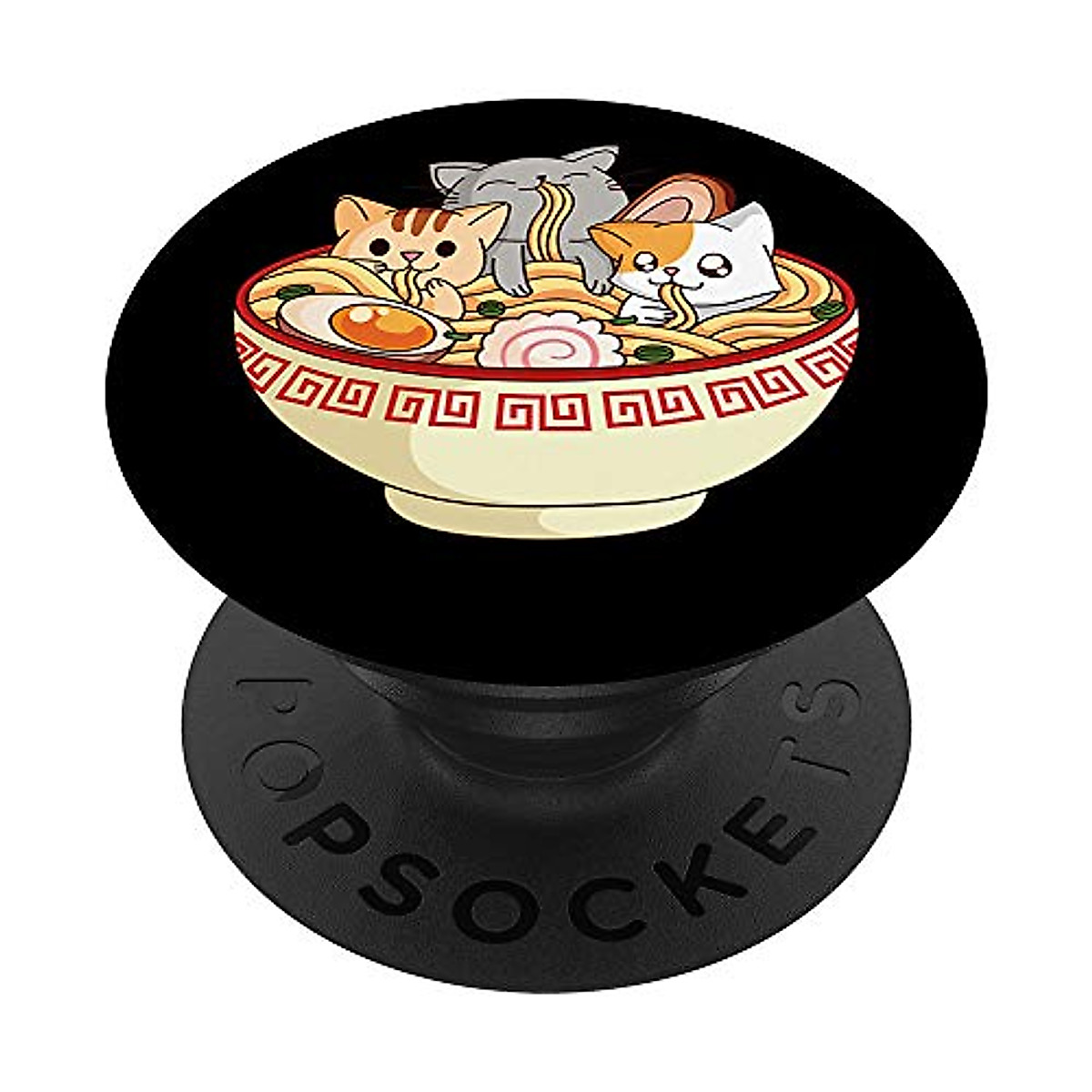 Anime Cat Japanese Ramen Life Noodle Foodie Gift PopSockets PopGrip: Swappable Grip for Phones & Tablets