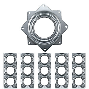 Erfo 16Pack Lazy Susan Turntable Bearings Hardware, 4 Inch Square Swivel Plate, 5/16-Inch Thick Rotating Plate Replacement Parts for DIY Lazy Susan Project Kitchen Storage Rack Serving Trays