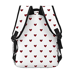 QZLAN Coquette Aesthetic Backpack for School Teen Girls Schoolbag Women Red Heart Downtown