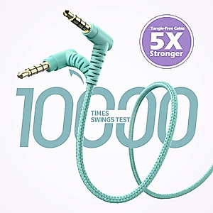 AILIHEN I35 Kids Headphones Wired with Microphone Volume Limited 93dB Children Girls Boys Teen Lightweight Foldable Headset for School Online Course Chromebook Cellphones Tablets (Green Purple)