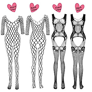 JDiction Women’s Lingerie BabyDoll Fishnet Bodysuit Sexy Nightwear(12 Pack)