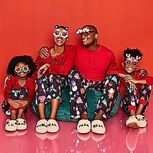 Dearfoams Matching Family Collection Lil & Baby Slipper, Lil Bear Cream, 2-3 US Unisex Big Kid