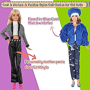 ZTWEDEN Doll Winter Coat Jacket Clothes and Accessories for 30cm Girl Doll with Doll Shoes Winter Tops Coat Jacket Jeans Dress Skirt T-Shirt Hat Hangers Necklaces Handbags for Girls Xmas Gift