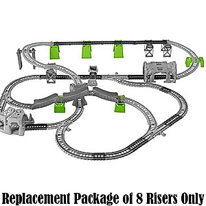 Replacement Parts for Thomas The Train - GBN45 ~ Thomas & Friends Trackmaster Percy 6 - in - 1 Set ~ Replacement Package of 8 Risers ~ 4 RB1 Risers and 4 RB2 Risers ~ Green