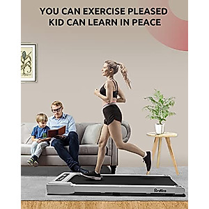 Redliro Walking Pad Treadmill Under Desk, Portable Mini Treadmill with Remote Control, Bluetooth, 265lbs Max Weight, Installation-Free Jogging Machine for Home/Office