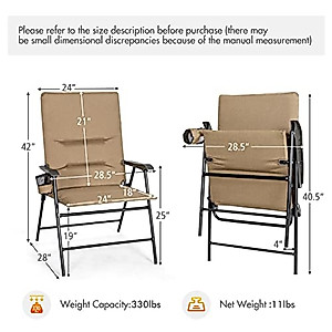 Office Chair Gaming Chair Computer Chair 2 Piece Patio Upholstered Folding Portable Chair Camping Dining Outdoor Brown