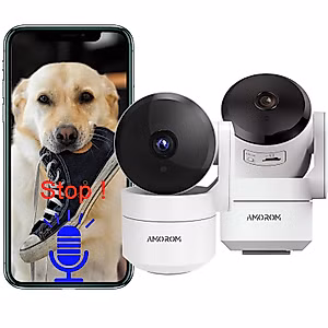 WiFi Security Camera for Home,1080P Indoor Camera for Pet/Baby Monitor,360 Motion Track,Privacy Mode,Cloud&Micro SD Card Storage,2-Way Audio,Google Assistant & Alexa Compatible (Plug in Camera)