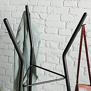 Sauder Boulevard Cafe Coat Tree, L: 22.09" x W: 25.35" x H: 61.54", Black Finish