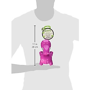 Cycle Dog 3-Play Hippo Dog Toy, Ecolast Post Consumer Recycled Material, Fuchsia