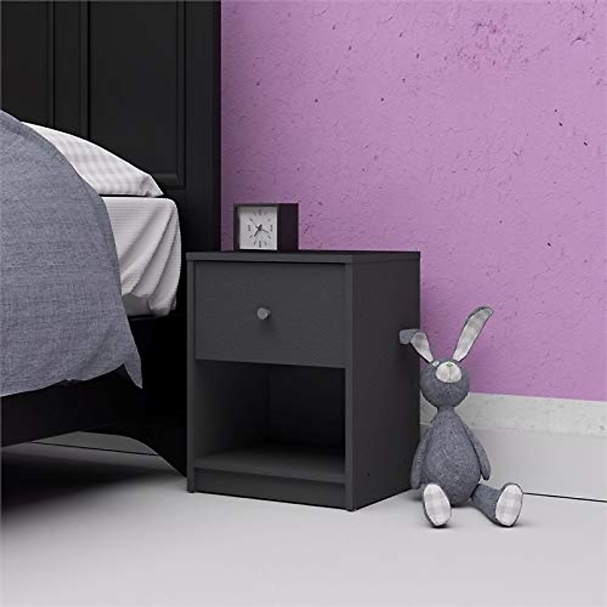 Home Square 2 Piece Chest and Nightstand Bedroom Set in Gray