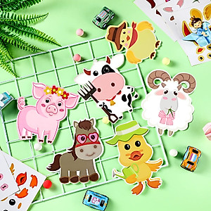 Sureio 24 Set Farm Animal Craft Kits DIY Farm Craft for Kids Farm Animal Craft Make Your Own Animal Simple Animal Crafts for Boys Girls Party Favors Decoration Rewards Home Class Game Activities