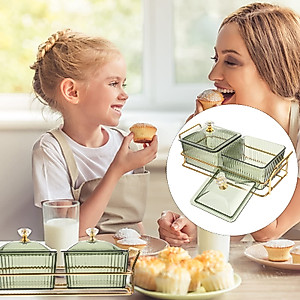 BESTonZON 1 Set Divided Fruit Bowl Food Storage Containers with Lids Compartments Veggie Trays Snack Platter Candy Serving Plate for Home Living Room