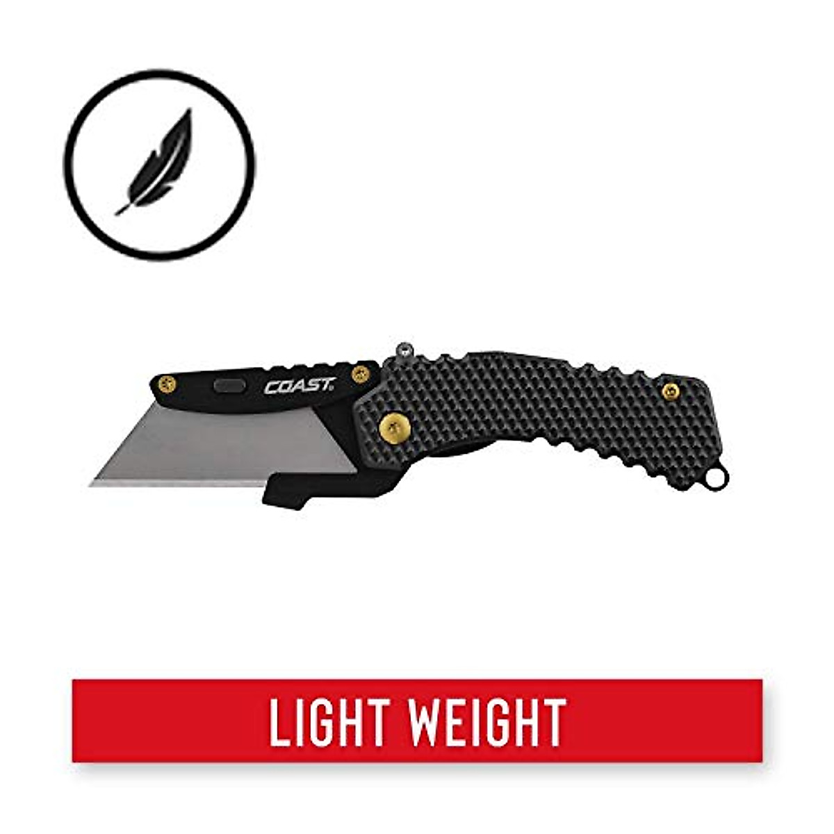 Coast DX126 1.2 In. Stainless Steel Razor Blade Pocket Knife with DOUBLE LOCK and Nylon Handle