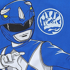 Power Rangers Boys 4 Pack Short Sleeve T-Shirt for Little Kids Blue