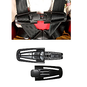 LiXiongBao Seat Chest Harness Clip Seat Safety Belt Clip Buckle Lock Stroller Chest Clip Universal Replacement for Baby and Kids Trend, Adjustable Guard (Black)