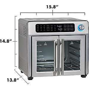 Emeril Lagasse 26 QT Extra Large Air Fryer, Convection Toaster Oven with French Doors, Stainless Steel