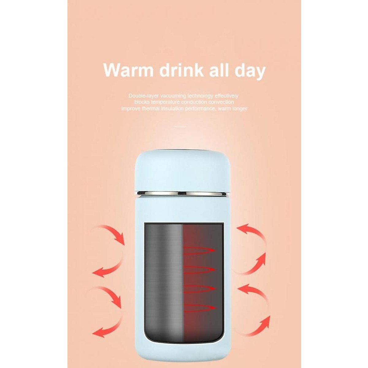 Mini 9 oz/13oz Stainless Steel Sports Water Bottle Spout Vacuum Insulated for Kids and Women Keep Hot and Cold (Spa blue,9oz)