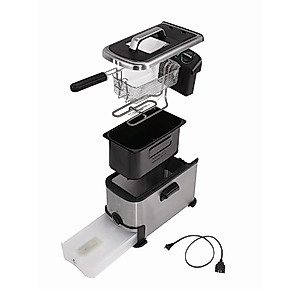 Kalorik 3.2 Quart Deep Fryer with Oil Filtration, Stainless Steel (FT 43721 BK)