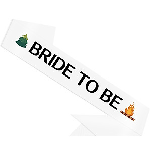 Bride to Be Sash Camp Bachelorette Party Supplies, Forest Campfire Themed Bachelorette Party Bridal Shower Bride to Be Sign Party Sash Nature's Wedding Party Decorations Black Glitter