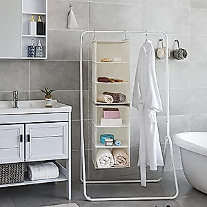 GRANNY SAYS 6-Shelf Hanging Closet Shelves, Separable to 2 Pack 3-Shelf Closet Shelves Organizer, Hanging Organizers and Storage for Living Room, Beige