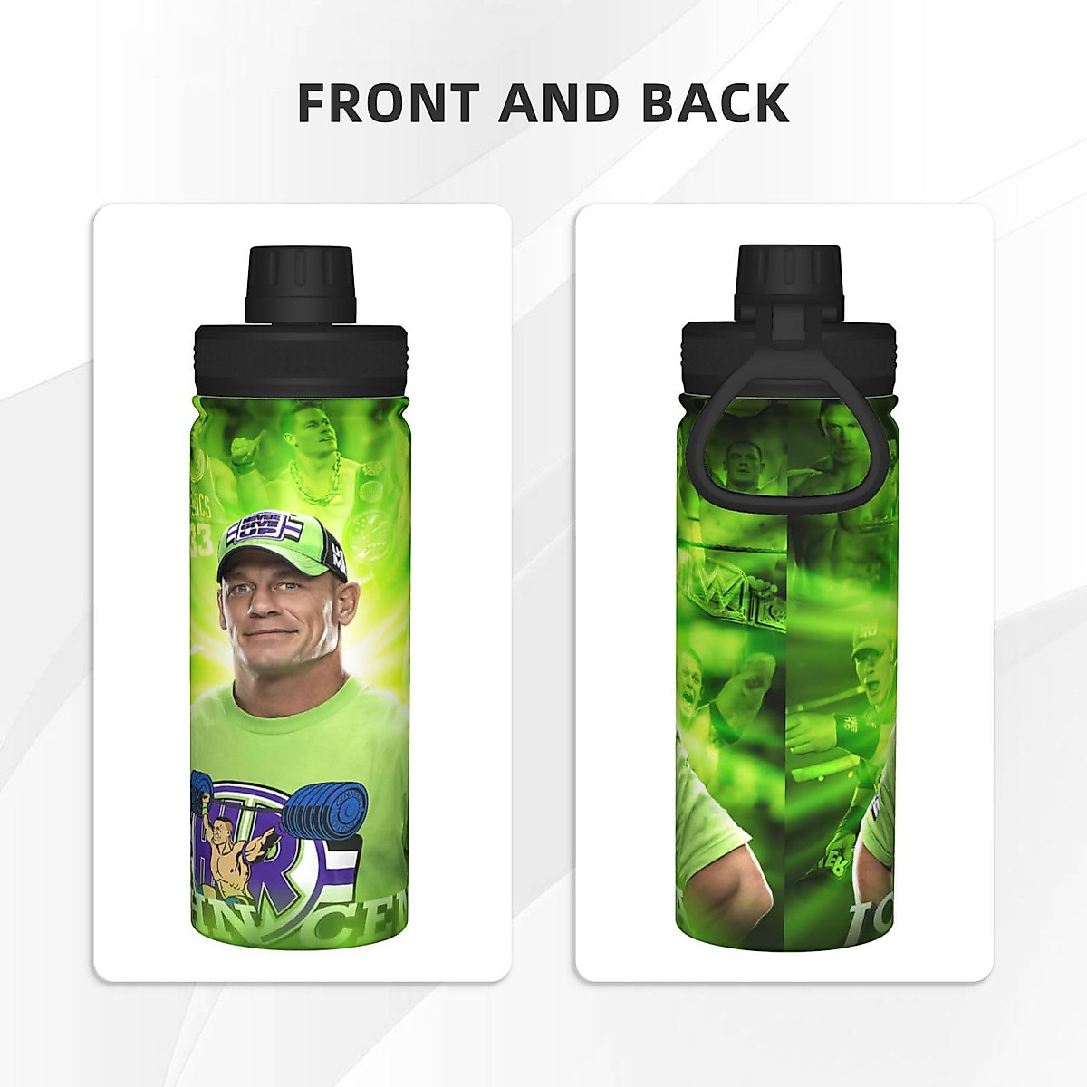 LUNKIND John Boxer Cena 18oz Stainless Steel Insulated Tumbler Sports Water Bottle Hot and Cold Travel Cup