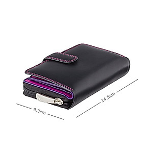 Visconti RIO 13 Ladies Large Soft Leather Purse/Wallet (Black/Pink)