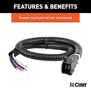 CURT 59825 3/8-Inch x 25-Foot Black Plastic Automotive Trailer Wire Protection Sleeve Wrap