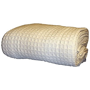 Santa Grace Honeycomb Thermal Waffle Blanket 100% Cotton Queen Ivory
