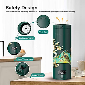 Portable Electric Kettle,Travel Electric Tea Kettle,with 4 Variable Presets, Stainless Steel Personal Hot Water Boiler,Mini Kettle Automatic Shut Off, Small Kettle for Travel and Coffee Gift Women