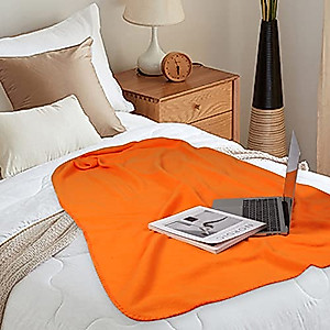 pasanfo Fleece Throw Blanket Lightweight Fleece Throw Cozy Soft Pet Friendly Fleece Blanket for Sofa,Couch 50 X 60 Inches(Orange Color)