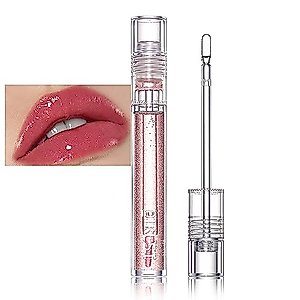 Rosarden Shimmer Hydrating Lip Gloss - Moisturizing Glossy Lip Gloss - Lip Plumping Gloss - Plumping Lip Oil- Non Sticky Lip Gloss - Waterproof & Long Lasting Lip Gloss - Pink Lip Gloss for Women
