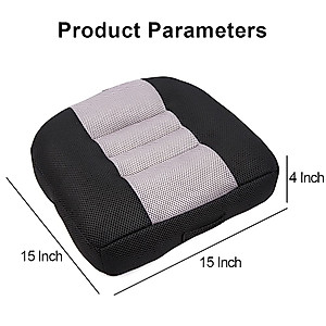 Car Booster Seat Cushion Heightening Height Boost Mat, Breathable Mesh Portable Car Seat Pad Angle Lift Seat for Car, Office,Home (Black)