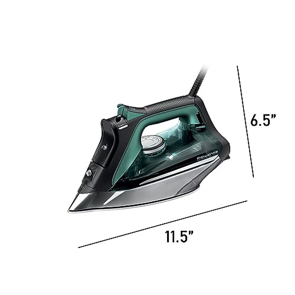 Rowenta, Iron, Pro Master Stainless Steel Soleplate Steam Iron for Clothes, 210 g/min, 400 Microsteam Holes, 1775 Watts, Auto-Off, Ironing, Green Clothes Iron, DW8360