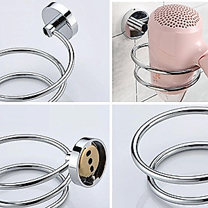 Bathroom Hair Dryer Holder Hair Care Tools Holder Wall Mount Chrome Finished Stainless Steel