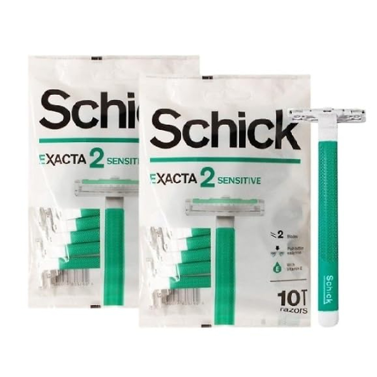Schick Exacta2 Sensitive Disposable Shaver 20p (10 Count x 2Pack)