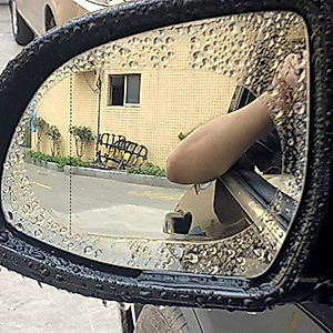 shlutesoy 2Pcs Car Rearview Mirror Film,Clear Waterproof Anti Fog Car Rearview Mirror Protective Film Rain Shield Oval 2pcs