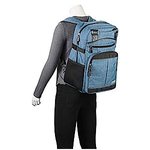 Clark & Mayfield Reed Backpack 17 - Slate Grey with Brown Trim