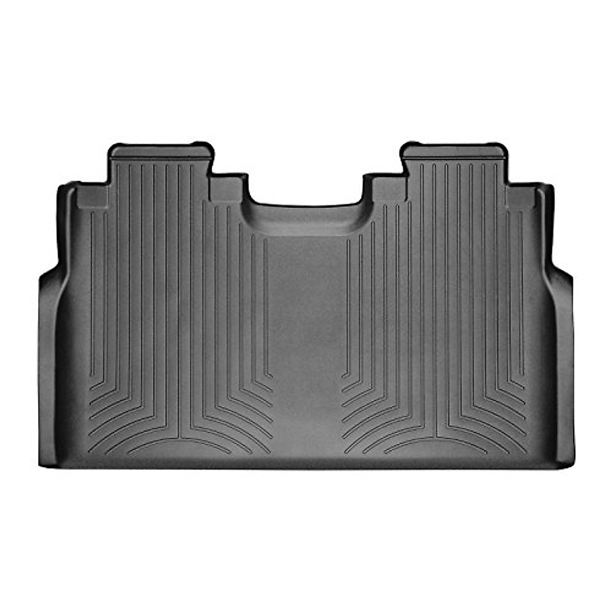 WeatherTech Custom Fit FloorLiners for Ford F-150 (Crew Cab, Bucket seats) F150 Lightning, Raptor w/o Fold Flat Storage - 1st & 2nd Row (44697-1-2), Black